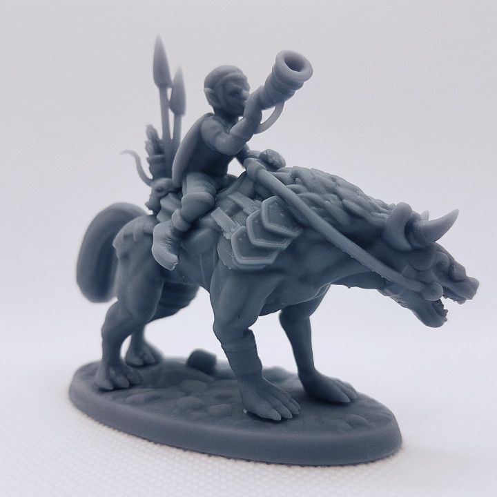 3D Printable Goblin Warg Rider by JHC