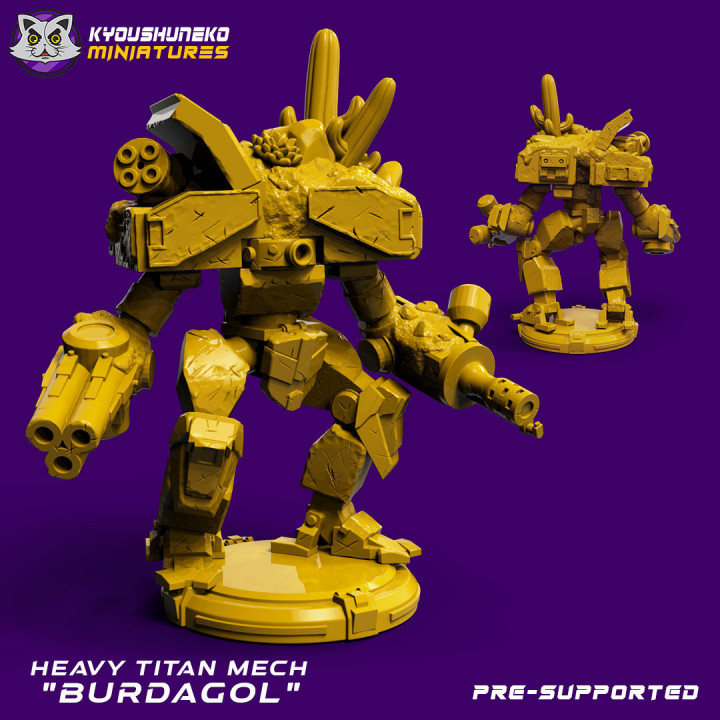 3D Printable Heavy TItan Mech Burdagol by Kyoushuneko Miniatures