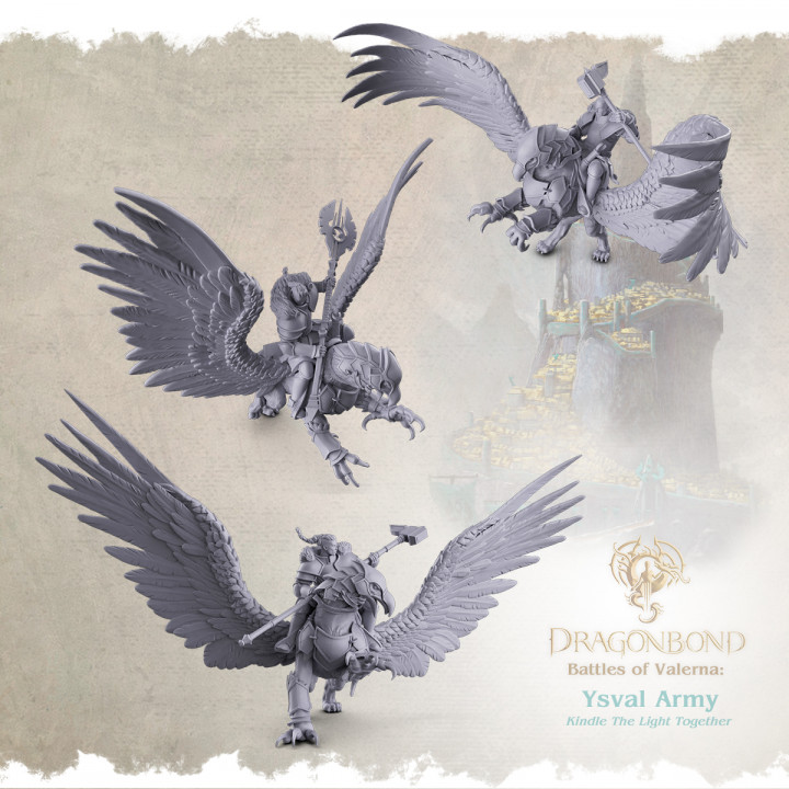 3D Printable Griffon Knights from Ysval (Dragonbond: Battles of Valerna ...