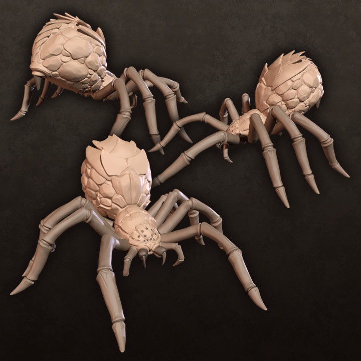 3D Printable Giant Spiders - Basic Monsters Collection by 3DeRatopsStudio