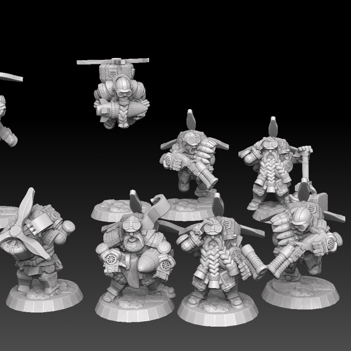 3D Printable Space Dwarf Aviators by Sharedog Miniatures