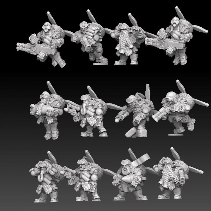 3D Printable Space Dwarf Aviators by Sharedog Miniatures