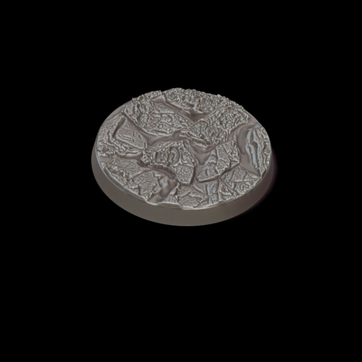 3D Printable Rockground Base (40mm round) by Admiral Apocalypse