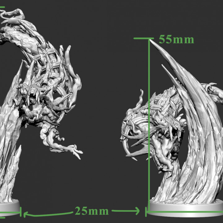 3D Printable Undead Ice Serpent (solo and duo) by Mini Monster Mayhem