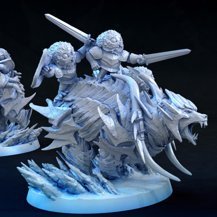 3D Printable Imperium Polar Bear (Trio of snow owl riders) by Mini ...