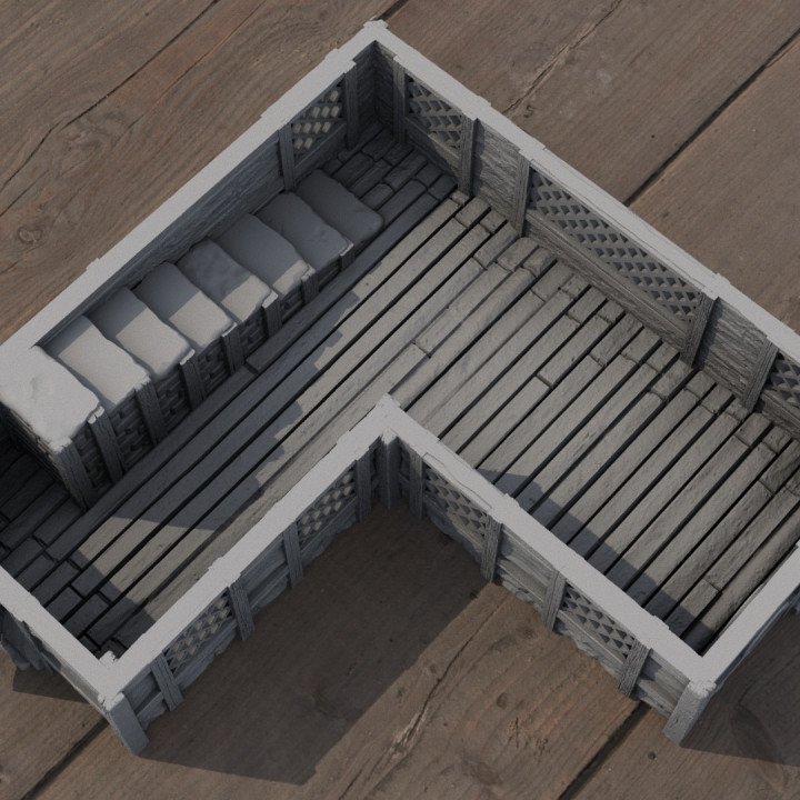3D Printable Medieval "L shaped" House by Black Magic Pixels