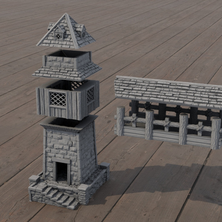 3D Printable Medieval Tower by Black Magic Pixels