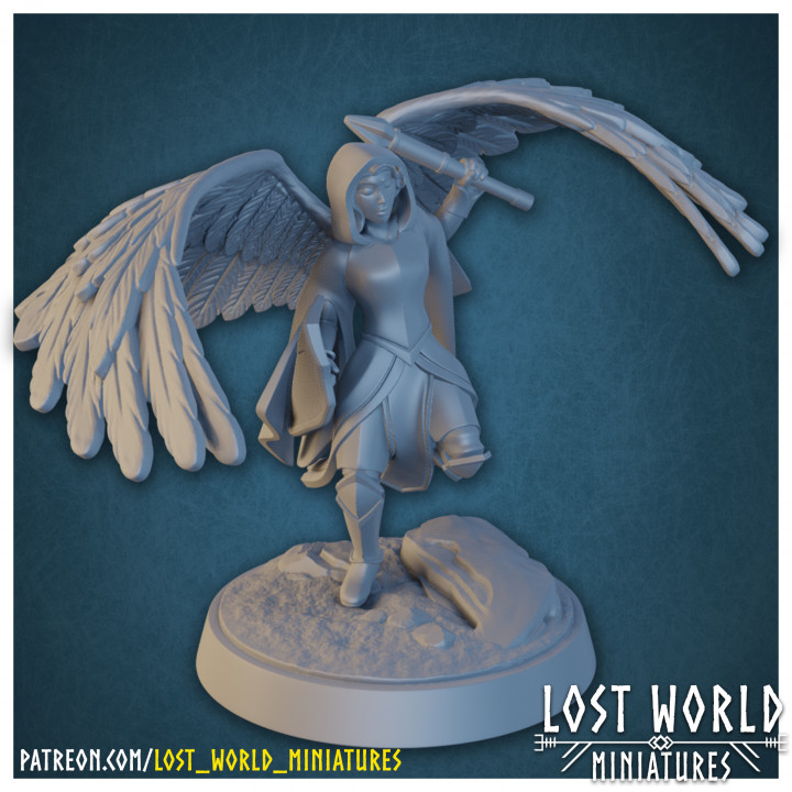 3D Printable Celestial Born Angel-Kin Miniatures set - Supported by ...