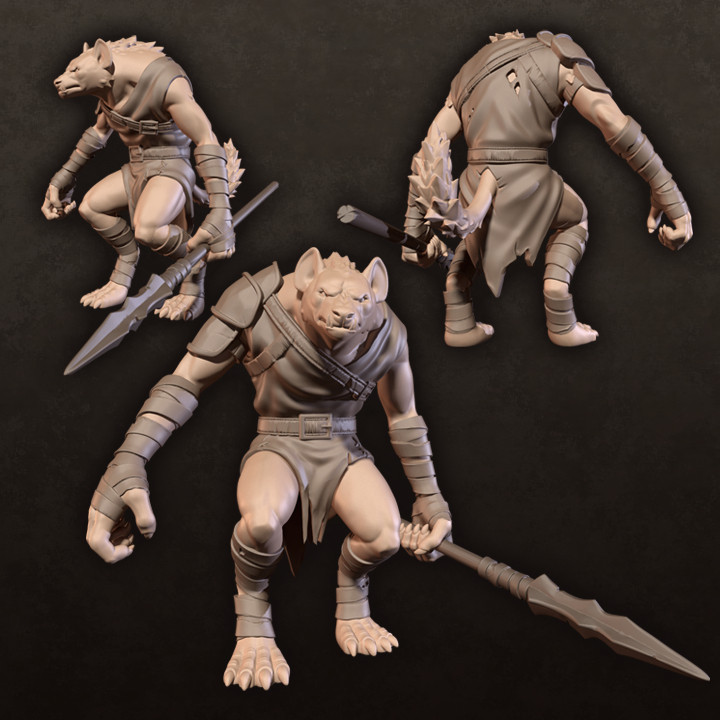 3D Printable Gnolls - Basic Monsters Collection by 3DeRatopsStudio