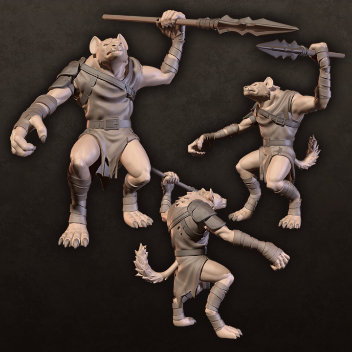 3D Printable Gnolls - Basic Monsters Collection by 3DeRatopsStudio