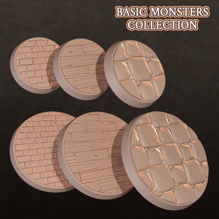 3D Printable Bases - Basic Monsters Collection by 3DeRatopsStudio