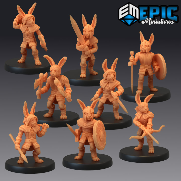 3D Printable Bunny Army Set / Rabbit Warrior / Rodent Collection by ...