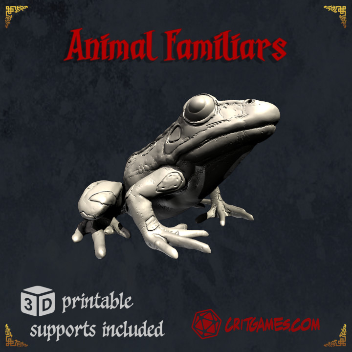 3D Printable Frog Animal Familiar by Crit Games