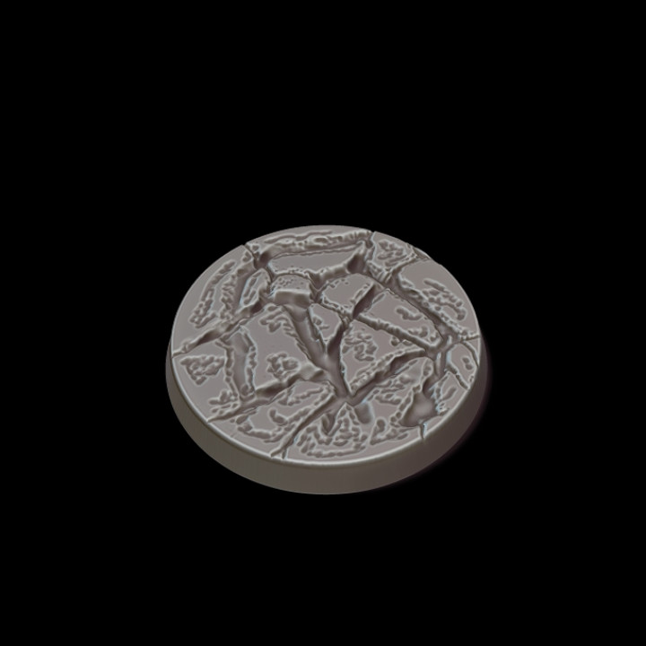 3D Printable Rockground Base 2 (40mm round) by Admiral Apocalypse