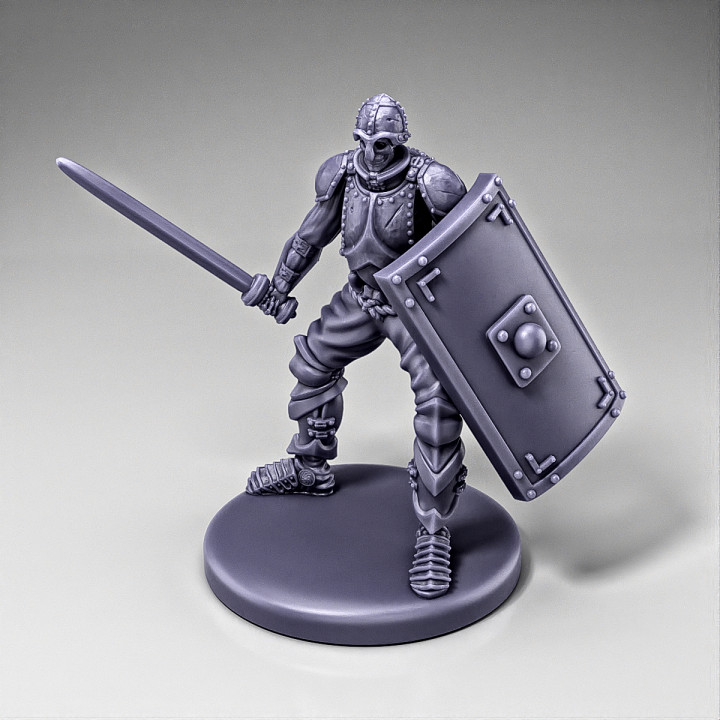 3D Printable Skeleton - Infantry - Spatha + Scutum Shield - Ready Pose ...
