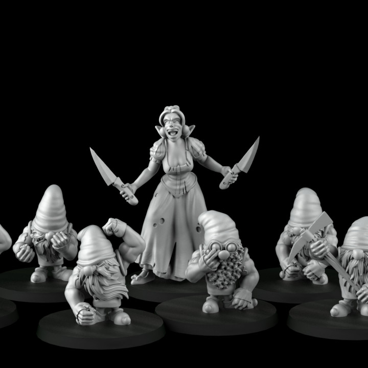 3D Printable Seven Dwarf Complete Team by Crosslances