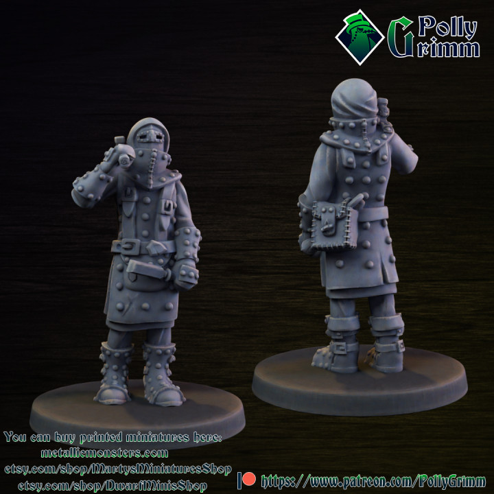 3D Printable Fantasy blacksmith in metal mask with hammer and chisel by ...