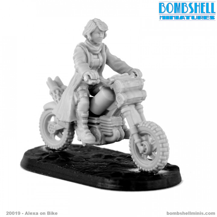 3D Printable Alexa on Bike by Bombshell Miniatures