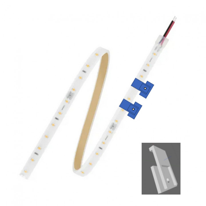 3D Printable LED strip holder (attached on the ceiling) by Stephane Ledeme