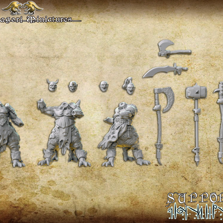 3D Printable Dragon Ogre Squad by Magori Minaitures