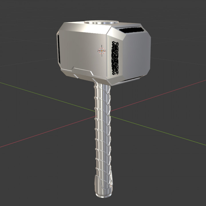 3D Printable Mjolnir by Juan De La Fuente
