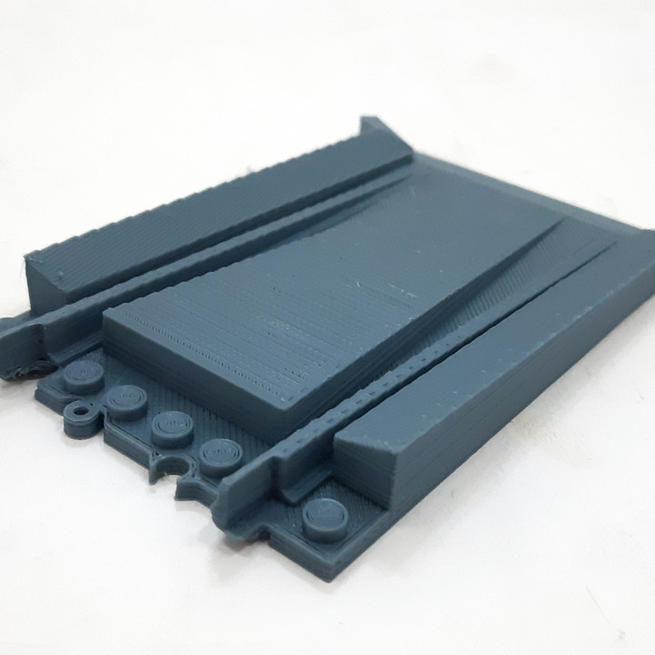 3D Printable Lego Train Track To Floor Adapter by Mike S