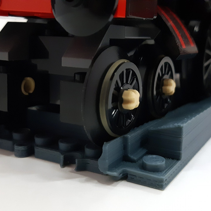 3D Printable Lego Train Track To Floor Adapter by Mike S