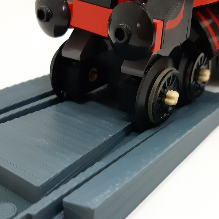 3D Printable Lego Train Track To Floor Adapter by Mike S