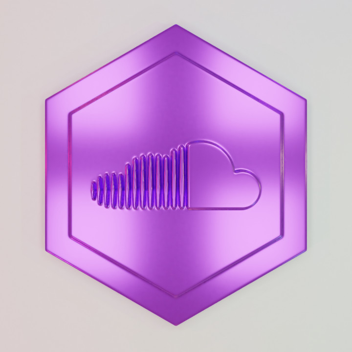 3D Printable FREE Badge for SoundCloud Music by Pandoranium 3D