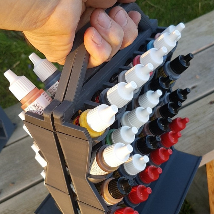 3D Printable Army Painter / Vallejo modular stackable paint stand REMIX ...