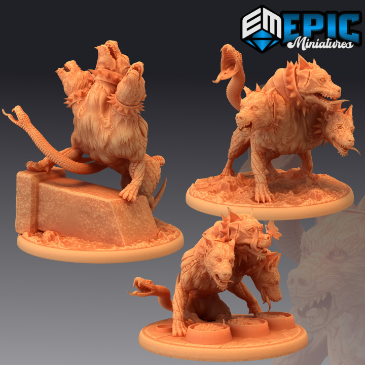 3D Printable Cerberus Set / Three Headed Hellhound / Hades Guard Dog by ...