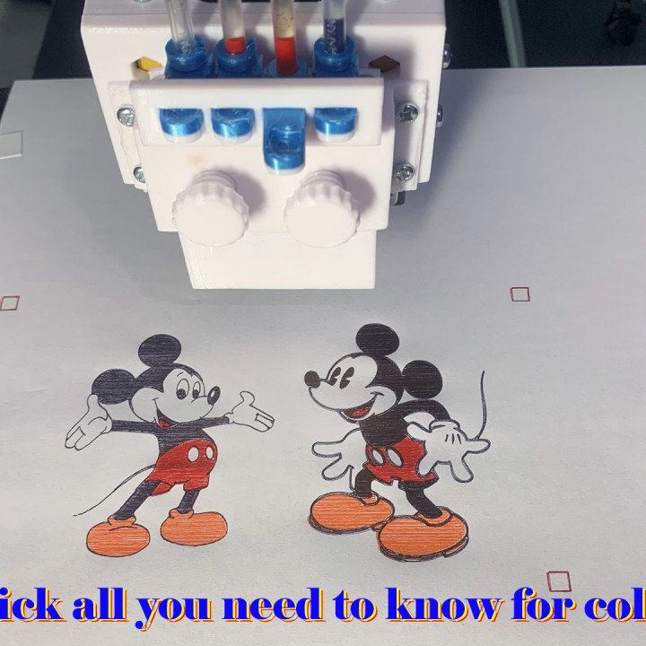 3D Printable Color multi-pen 2D plotter by Henry Wang