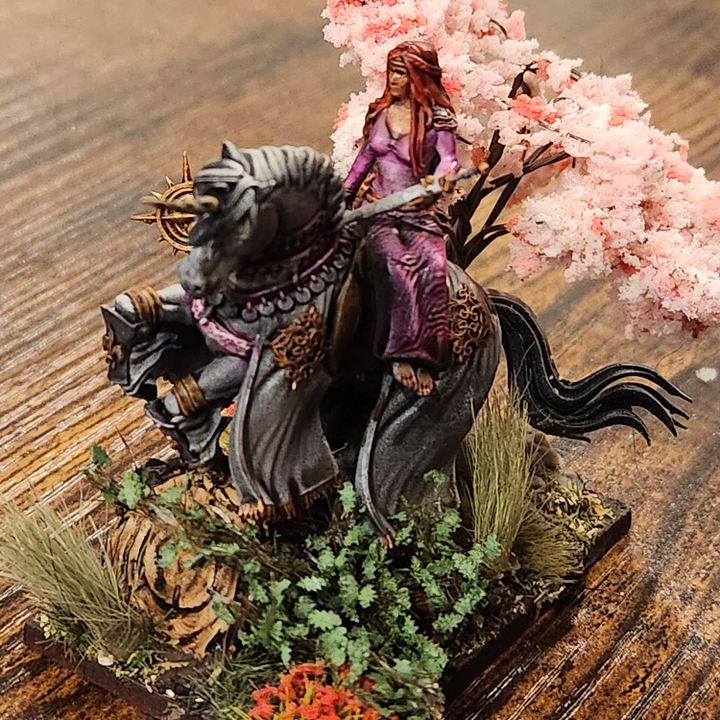 3D Print of DAMSEL ON UNICORN by fritzkoennecke