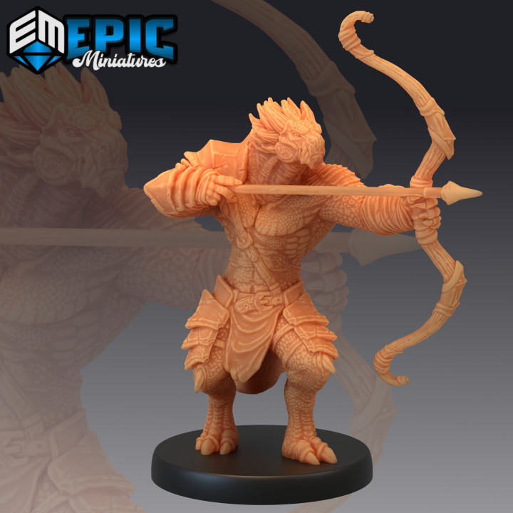 3D Printable Dragonborn Bow & Arrow / Half Dragon Archer / Lizardfolk ...