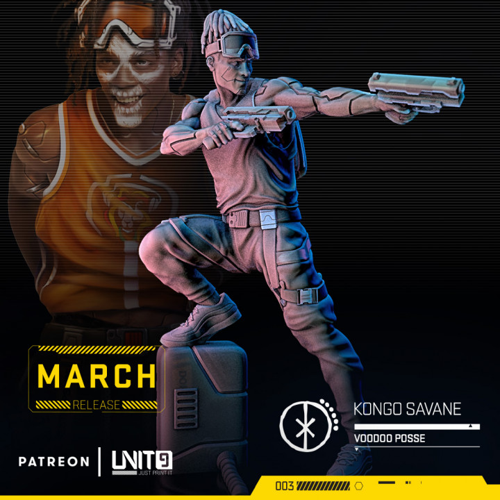 3D Printable Cyberpunk - Kongo Savane - VooDoo Posse gang by UNIT9