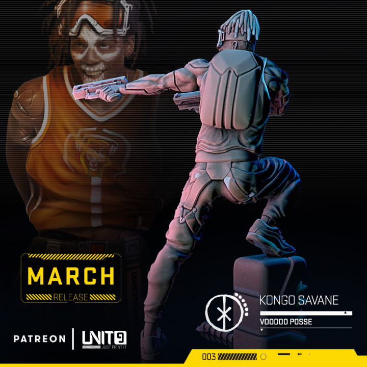 3D Printable Cyberpunk - Kongo Savane - VooDoo Posse gang by UNIT9