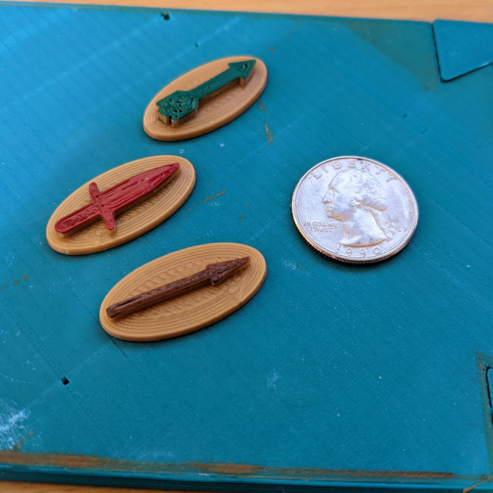 3D Printable RPG Weapon Markers by Austin