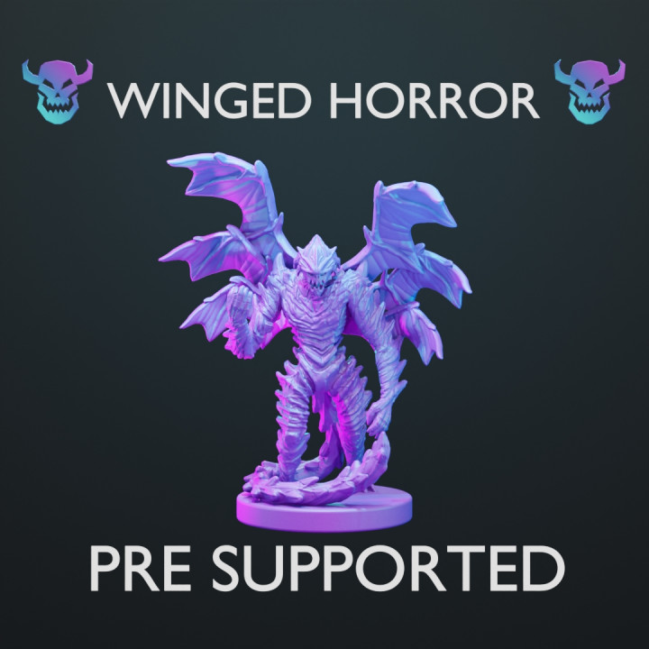 3D Printable Winged Horror - Pre Supported by Tom's Twisted Tavern