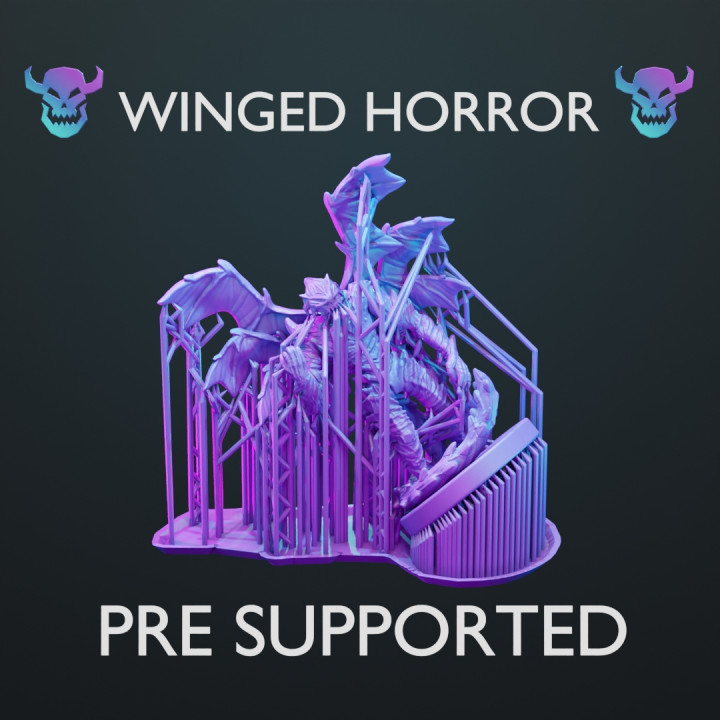 3D Printable Winged Horror - Pre Supported by Tom's Twisted Tavern