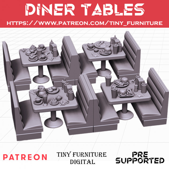 3D Printable Diner tables by Tiny Furniture