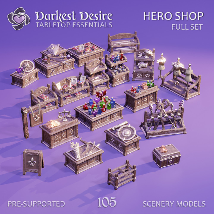 3D Printable Hero Shop - Full Set by Darkest Desire