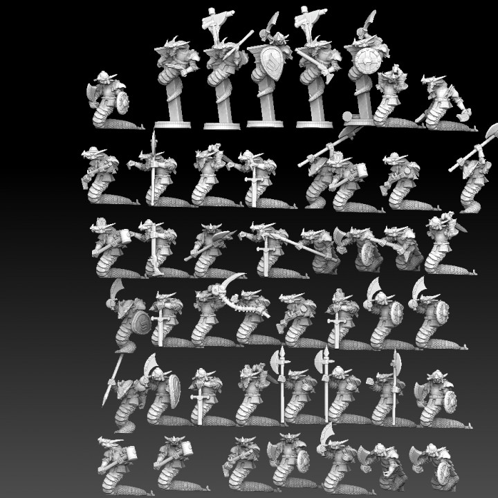 3D Printable Snakeman Megapack by Sharedog Miniatures