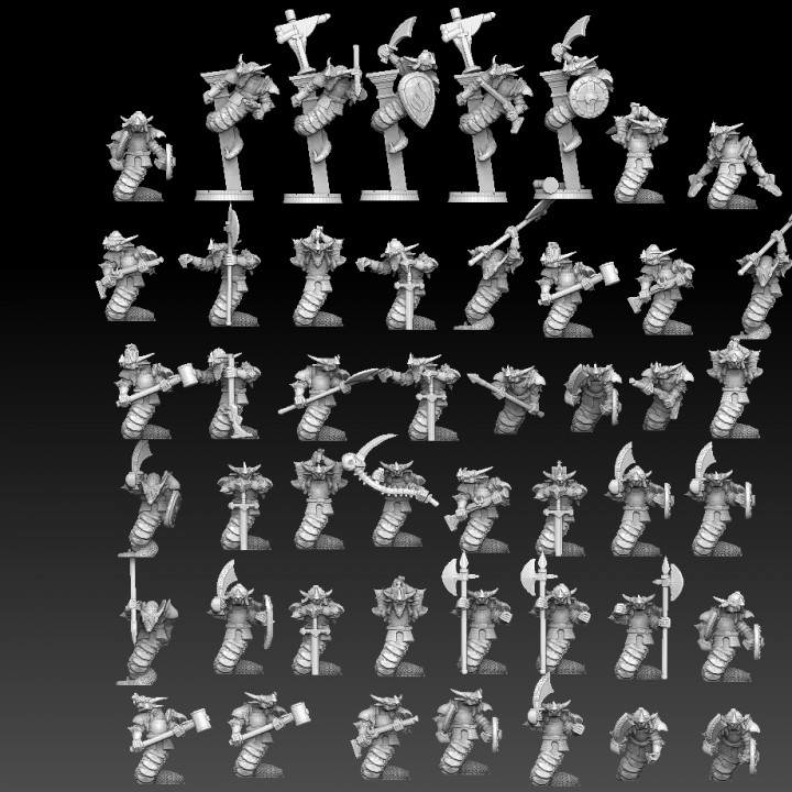 3D Printable Snakeman Megapack by Sharedog Miniatures