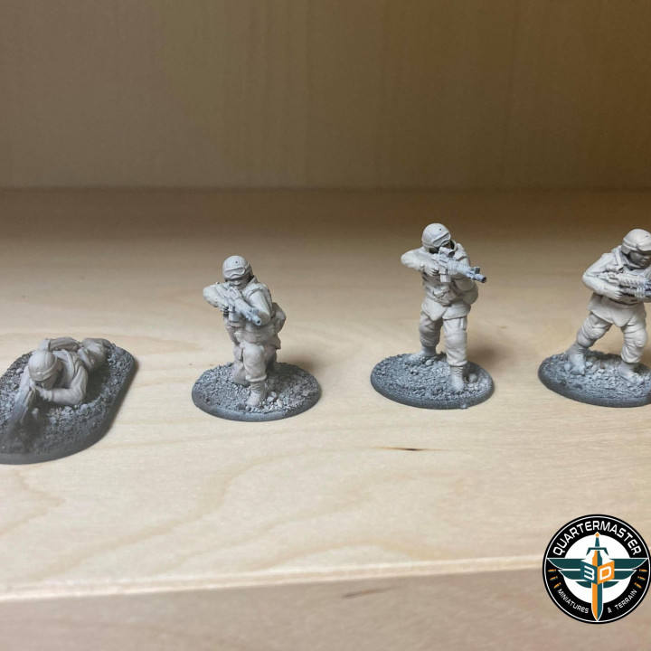 3D Printable Modern Infantry / Marines Fireteam 4 by Quartermaster3D
