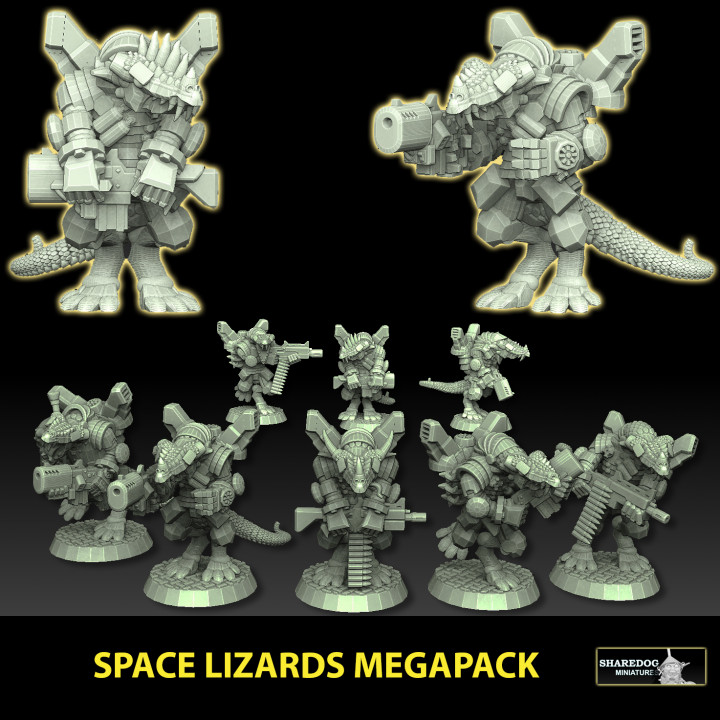 3D Printable Space Lizards Megapack by Sharedog Miniatures