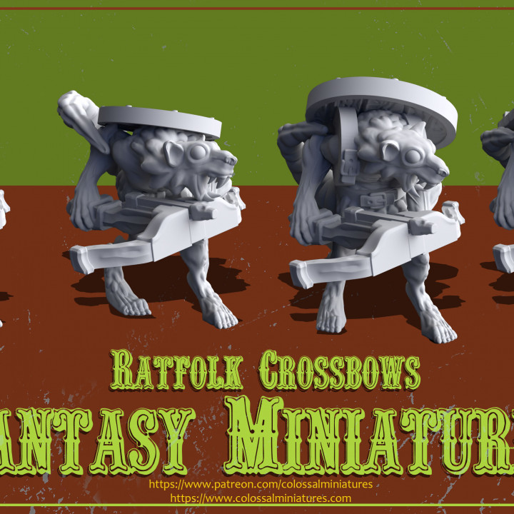 3D Printable Ratfolk Crossbow Bundle, 4 x minis, Pre- Supported by ...