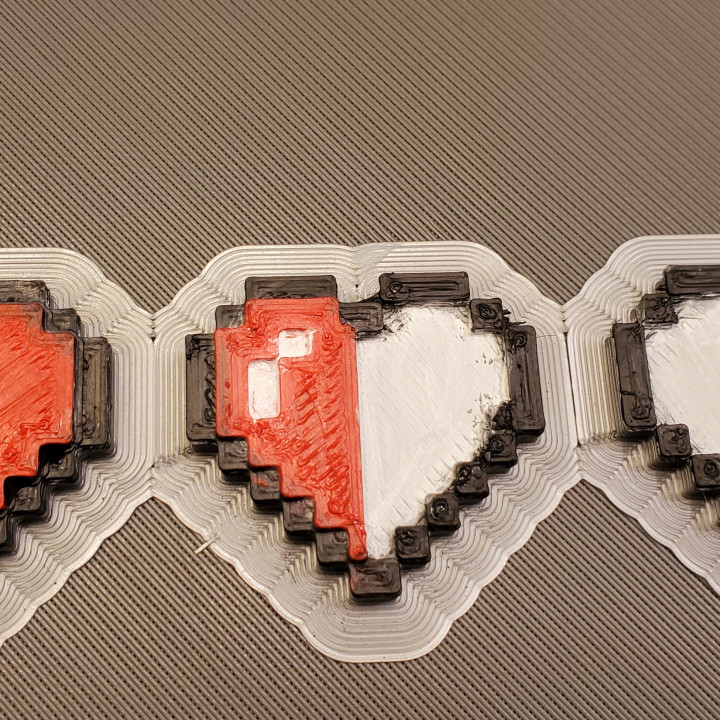 3D Printable 8 Bit Hearts and Keychain by Mochi3DPrints