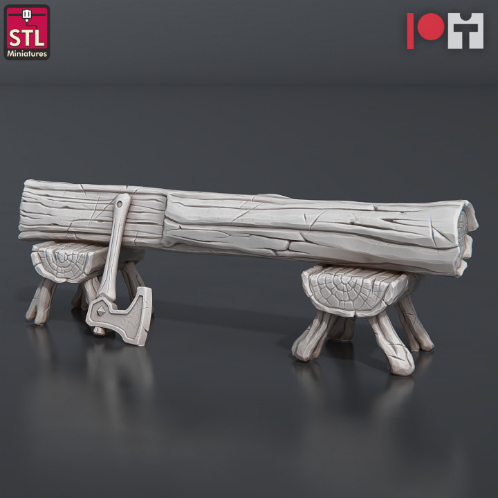 3D Printable Lumberjacks Logs A by STL Miniatures