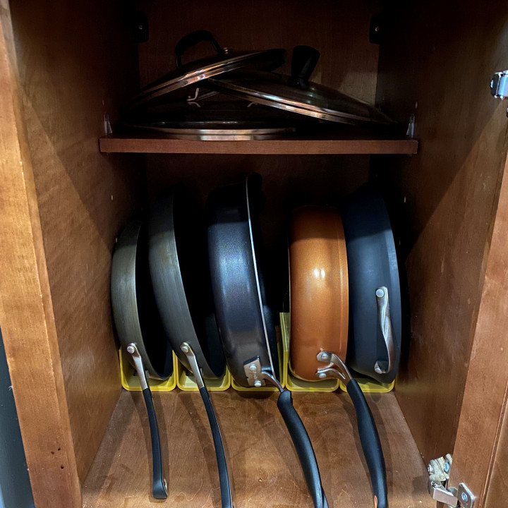 3D Printable Frying Pan Organizer by Adam McDonnough