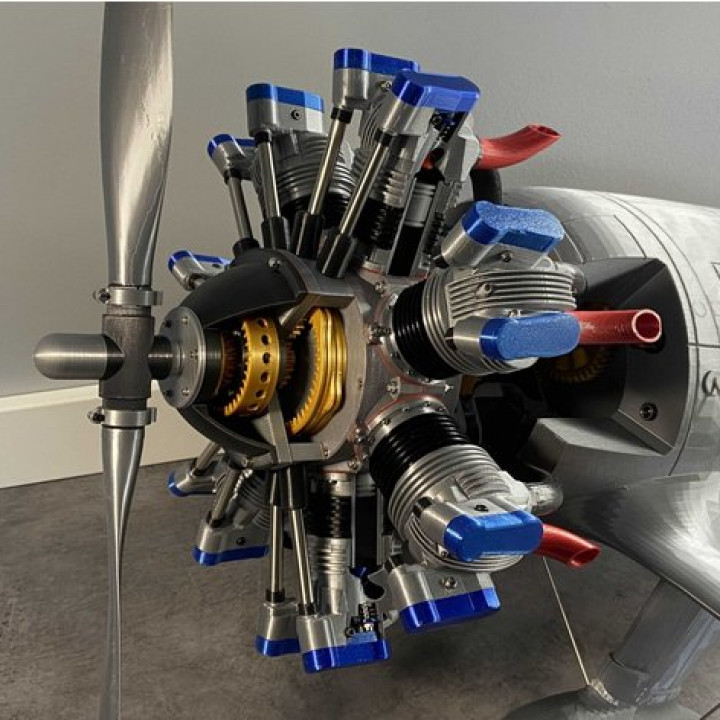 3D Printable Gee Bee R2 with radial 7 cylinders engine by CANAVESE DANIEL